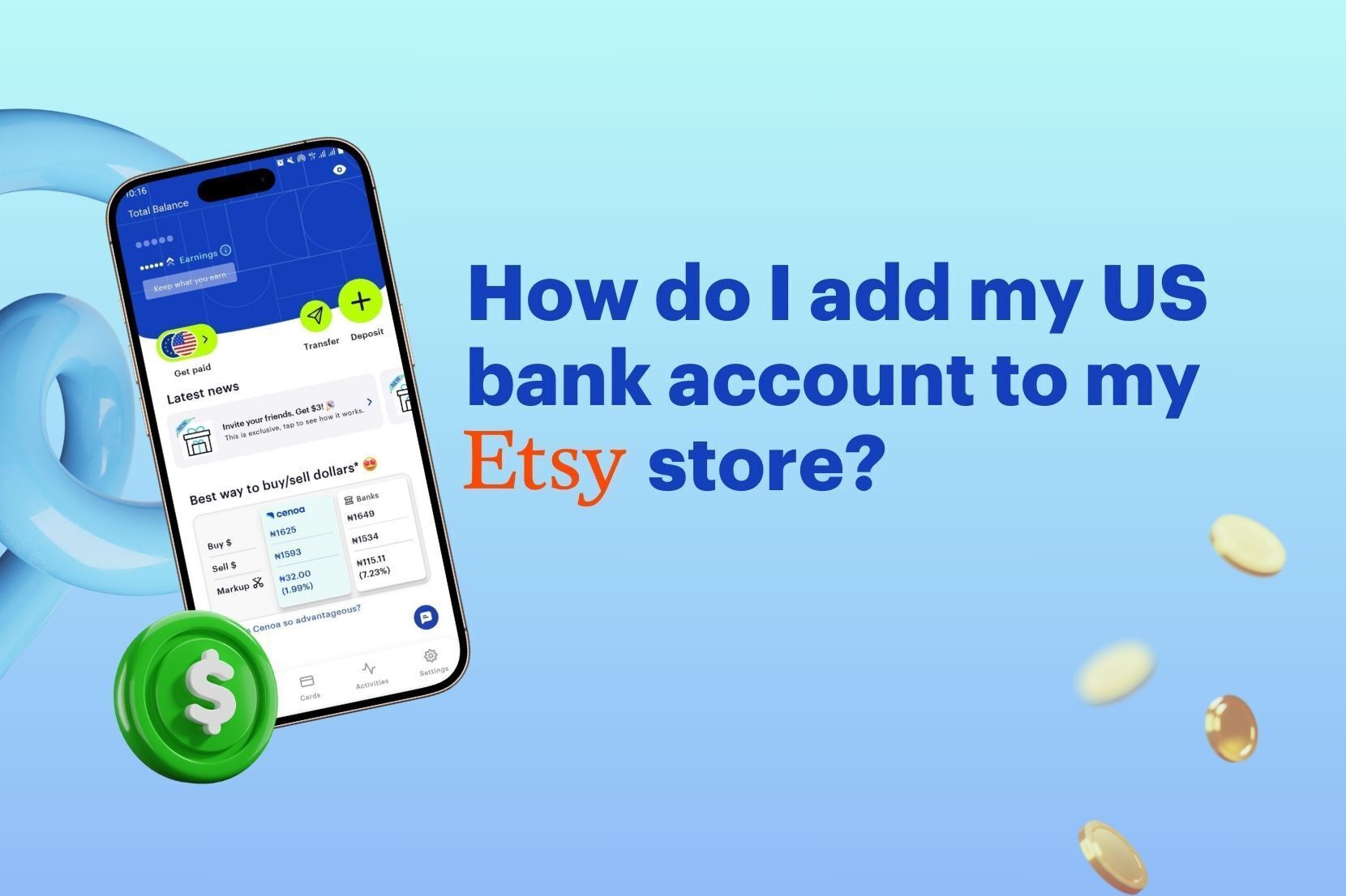Get Paid from Etsy with Cenoa US Account | Cenoa